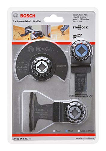 Bosch Professional Starlock 2608662223 3-Piece Plunge Saw Blade and Segment Saw Blade Set (Wood and Metal, Accessories Multifunctional Tool)