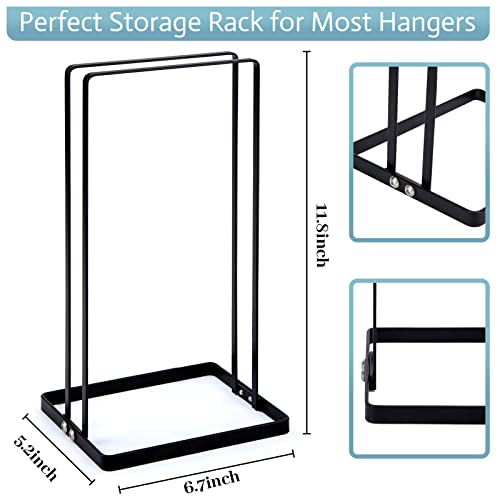 HAKDAY Portable Hanger Organizer Rack, 1PC Metal Hanger Stacker Black Hanger Caddy Hangers Storage for Closet Laundry Dry Cleaning Room