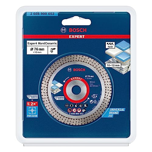 Bosch Professional 1x Expert HardCeramic 76 mm Diamond Cutting Disc (for Hard Tiles, Hard Stone, Ø 76 mm, Accessories Mini Angle Grinder)