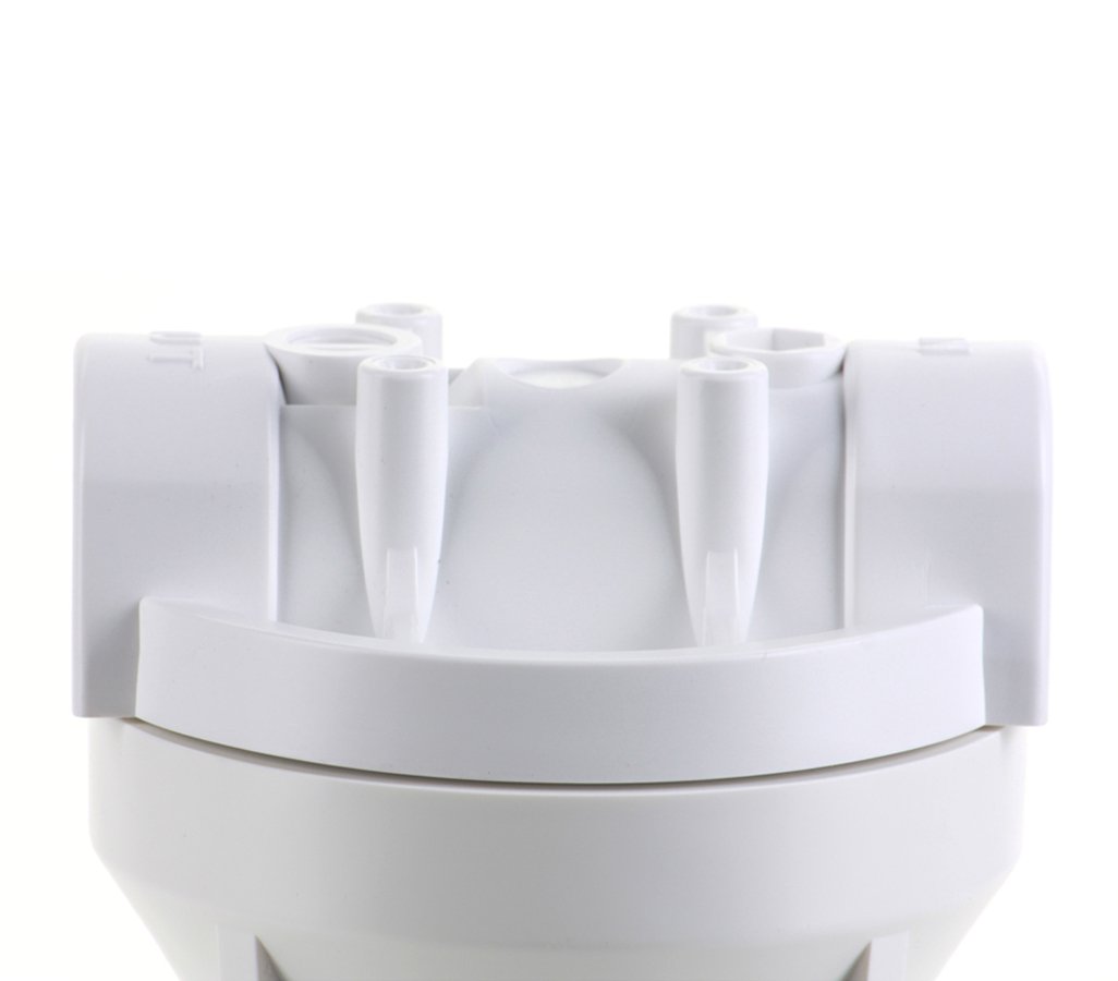 Hydronix HF3-10WHWH12, 10" White Housing with White Rib Cap for RO & Filtration Systems, 1/2" Ports