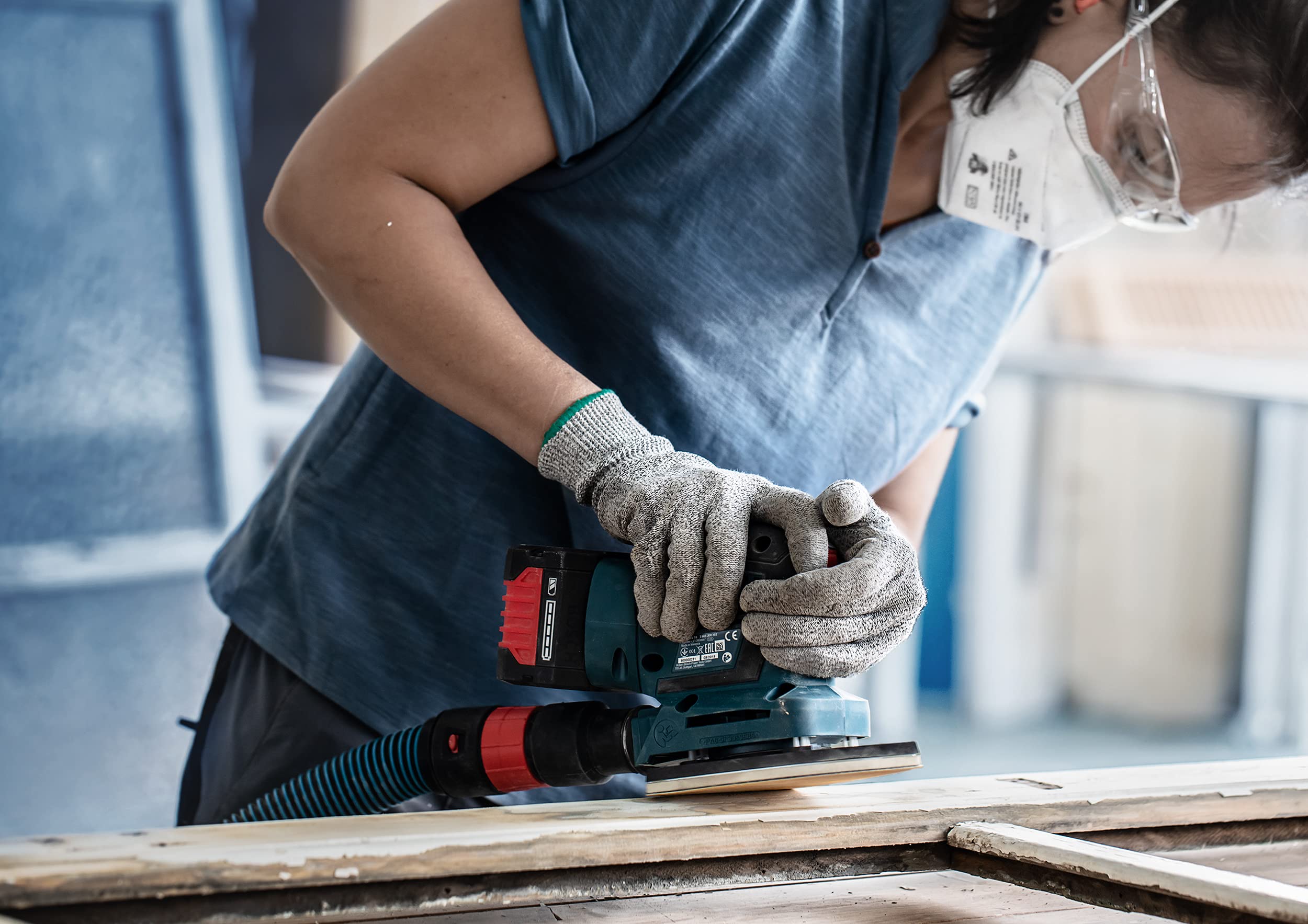 Bosch Professional 5X Expert C470 Sandpaper (for Hardwood, Paint on wood, 93x93 mm, Grit 180, Accessories Delta Sander)