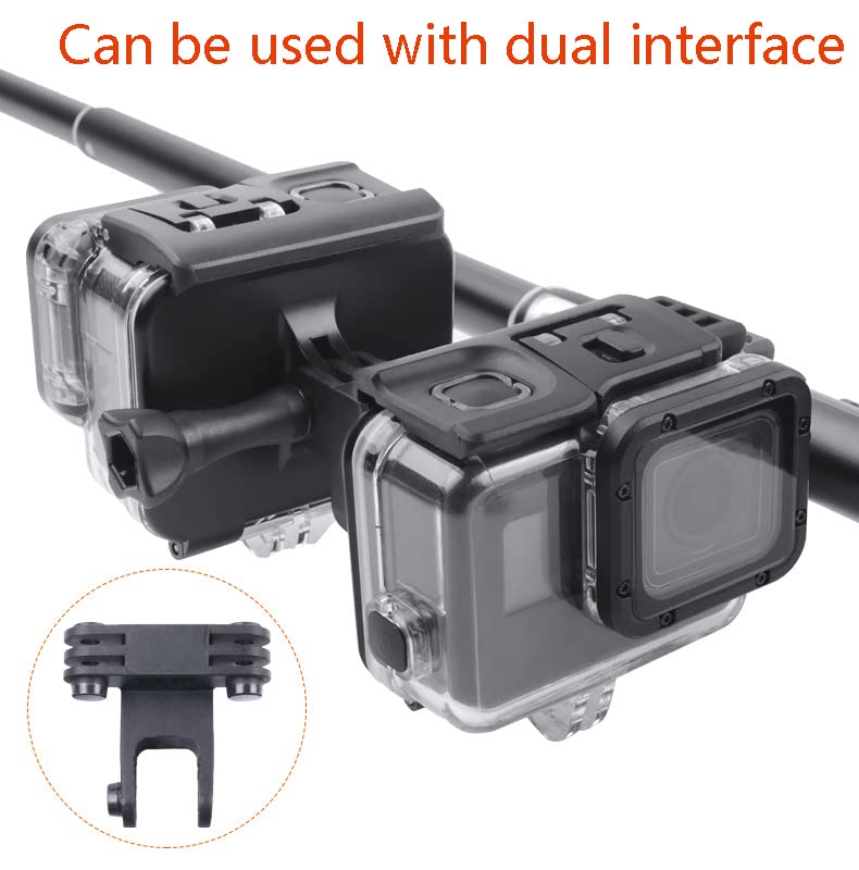 Lupholue Easy-Mounted Gun/Rod/Bow Camera Clamp Mount Fishing Pole Clamp with Front & Rear Camera Mounts for GoPro Hero 10, 9, 8, 7, (2018), 6 5, Hero Black, Session, Xiaomi Yi, SJCAM, Campark