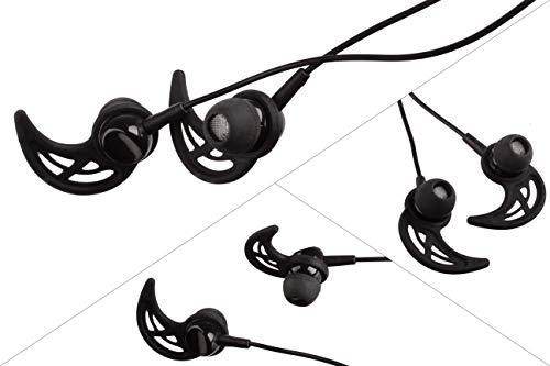 Xcessor 4 Pairs (8 Pieces) Universal Silicone Earhooks. Earphone Accessory for Sports. Compatible with The Most Popular in-Ear Headphones. Black