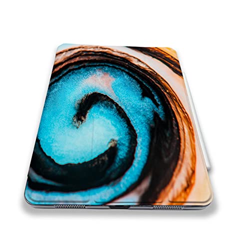 Cute Blue White Quicksand Marble Case Compatible with All Generations iPad Air Pro Mini 5 6 11 inch 12.9 10.9 10.2 9.7 7.9 Plastic Fabric Cover Slim Smart Stand SN873 (8.3" Mini 6th gen)