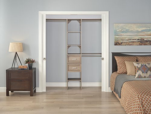 ClosetMaid SuiteSymphony Closet Organizer with Shelves and 2 Drawers, 16-Inch-Natural Gray