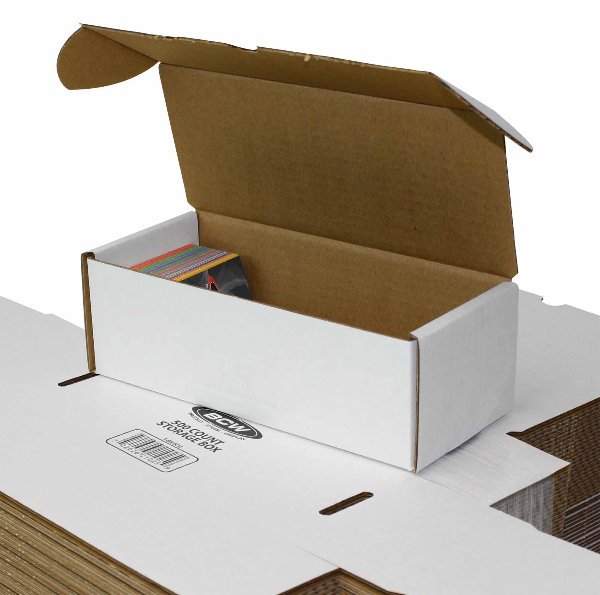 BCW 500 Count Trading Card Storage Box -10 Pack | Cardboard Organizer for Baseball, Basketball, Football Cards, MTG, Pokemon | Card Game Storage & Protection | Card Storage Box | Assembly Required