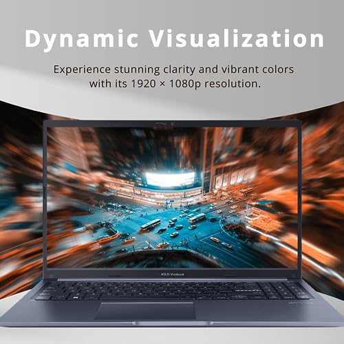 ASUS 2022 VivoBook 15 15.6" FHD Laptop, Intel Core i5-1240P, 16GB RAM, 512GB PCIe SSD, Intel Iris Xe Graphics, Backlit Keyboard, Fingerprint Reader, Wi-Fi 6, Win 11, Blue, 32GB Snowbell USB Card