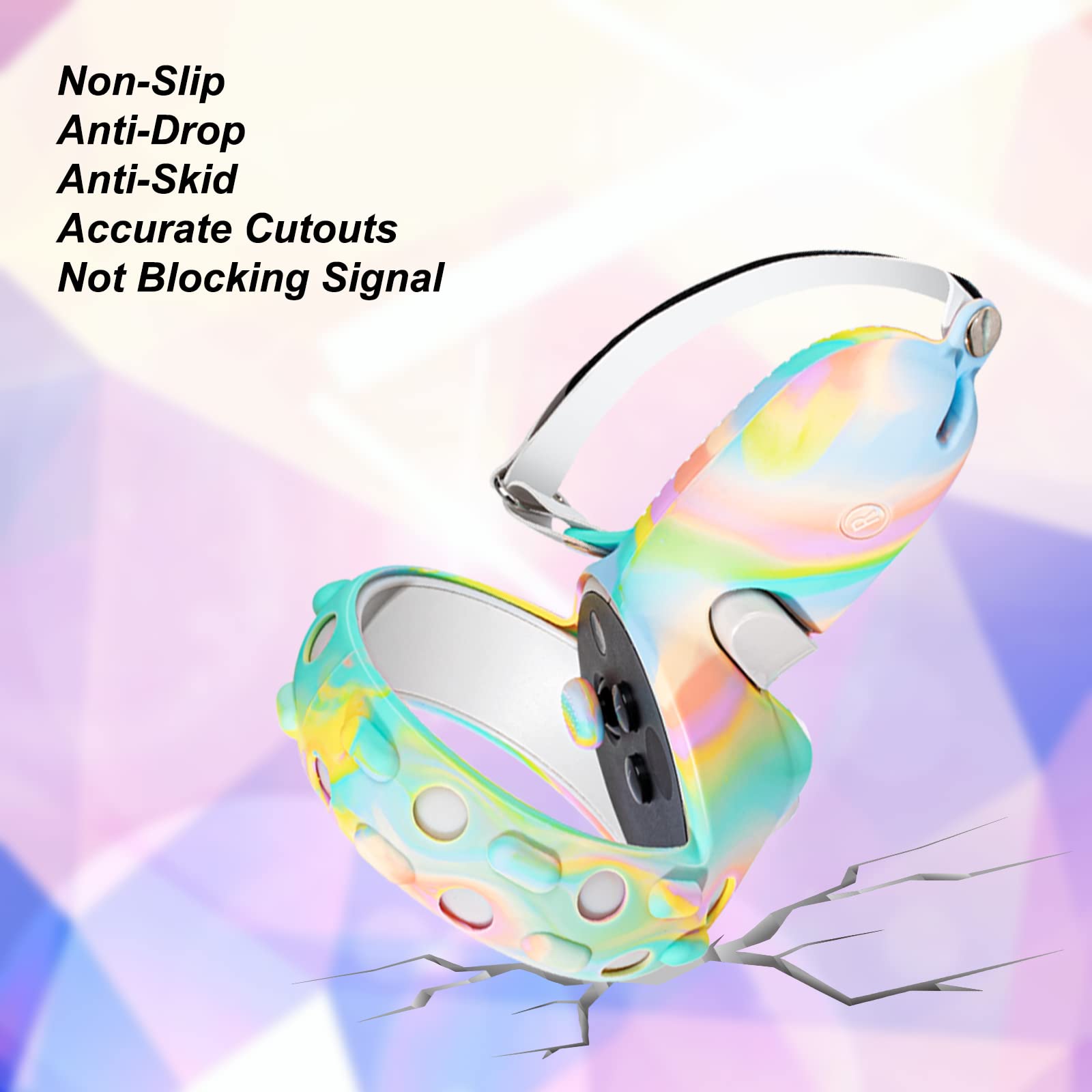 Accessories Compatible with Oculus Quest 2 Silicone Touch Controller Grip Cover, Face Cover, Headset Shell Cover, Protective Lens Case, Disposable Eye Sleeves