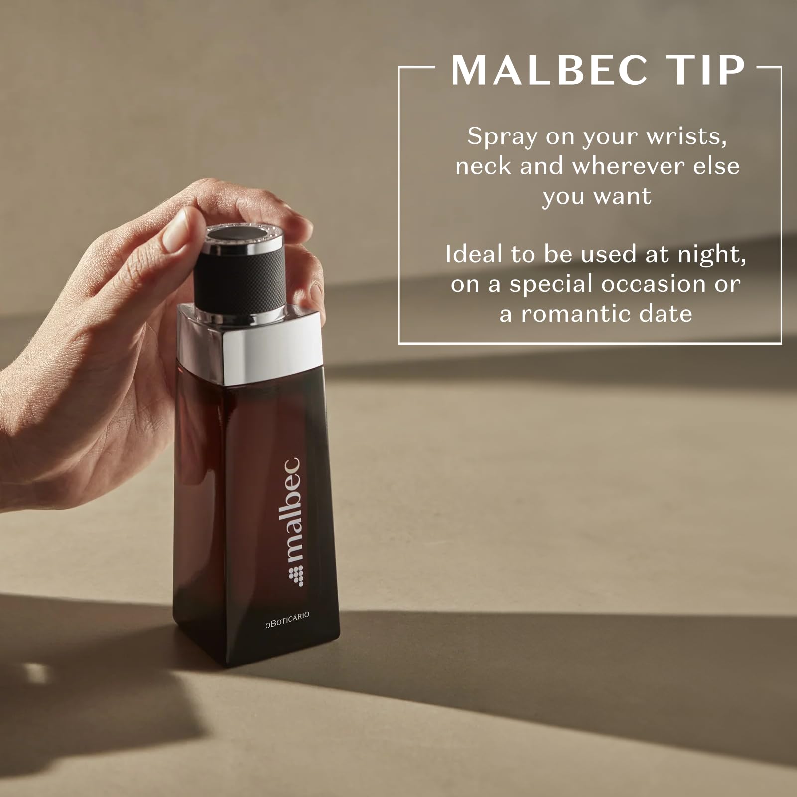 Malbec Eau de Toilette By O Boticario, Cologne For Men, Long-Lasting Fragrances, French Oak Barrel-Aged Red Wine & Woody Amber Perfume Scent, 3.4 Ounce