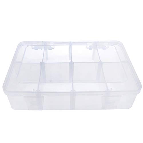 Xiaoyztan 12 Grids Adjustable Hard Plastic Component Case with Removable Dividers for Items Organizing Storing