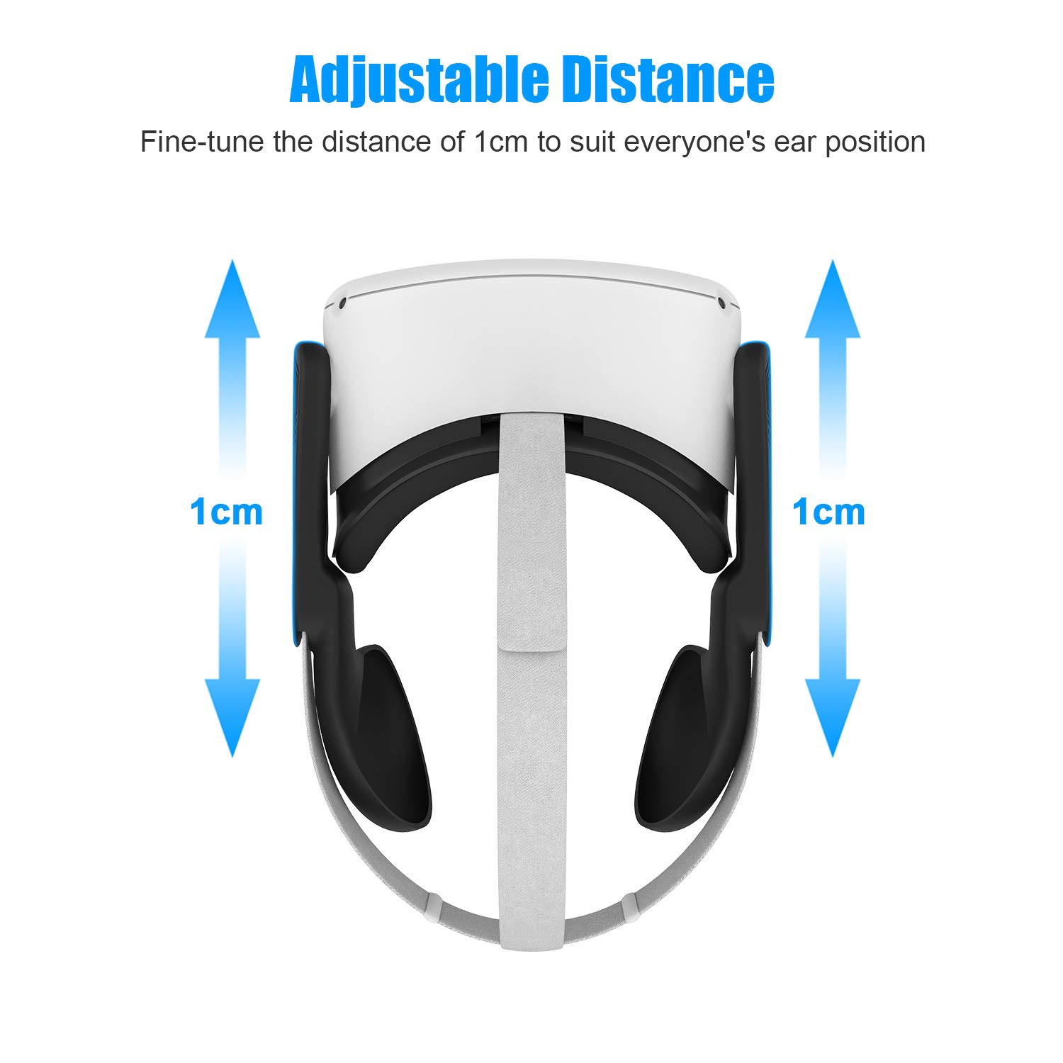 AMVR Silicone Ear Muffs for Meta Quest 2 VR Headset to Enhanced Headset Sound, for Quest 2 Accessories Headphone Extension Cover (Black, 1 Pair)