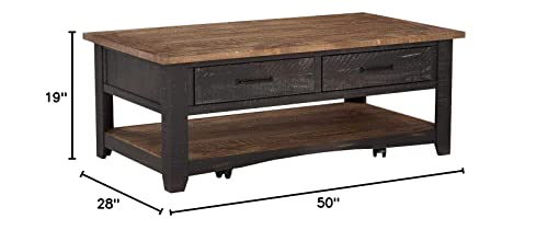 Martin Svensson Home Rustic Coffee Table, Antique Black and Honey Tobacco