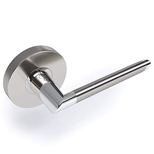 CONCORDIA 1001 - Inactive Dummy Door Handle Door Lever in Satin Nickel - Polished Chrome Finish - Dummy Right