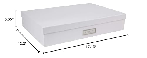 Bigso Box of Sweden 934145541 A3 Storage Box, Fibreboard, White, 31 x 43.5 x 8.5 cm