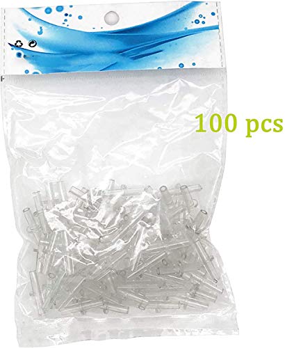 XMHF Plastic Aquarium Air Tube Pipe Pump Valve Connector Inline Tubing Straight 100pcs