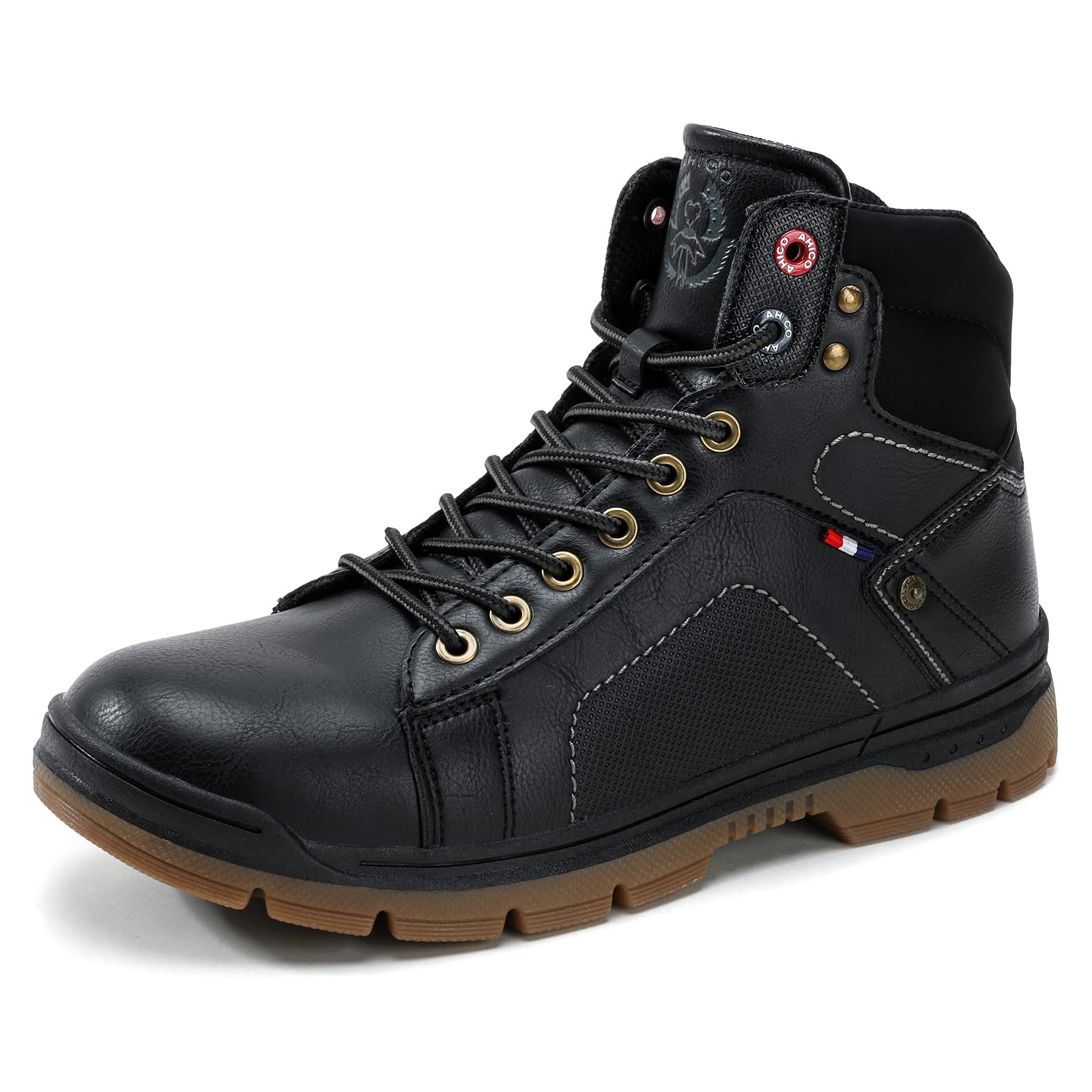 Ahico Men's Hiking Boots Water Resistant Walking Trekking Camping Snow Boots Breathable Outdoor Trail