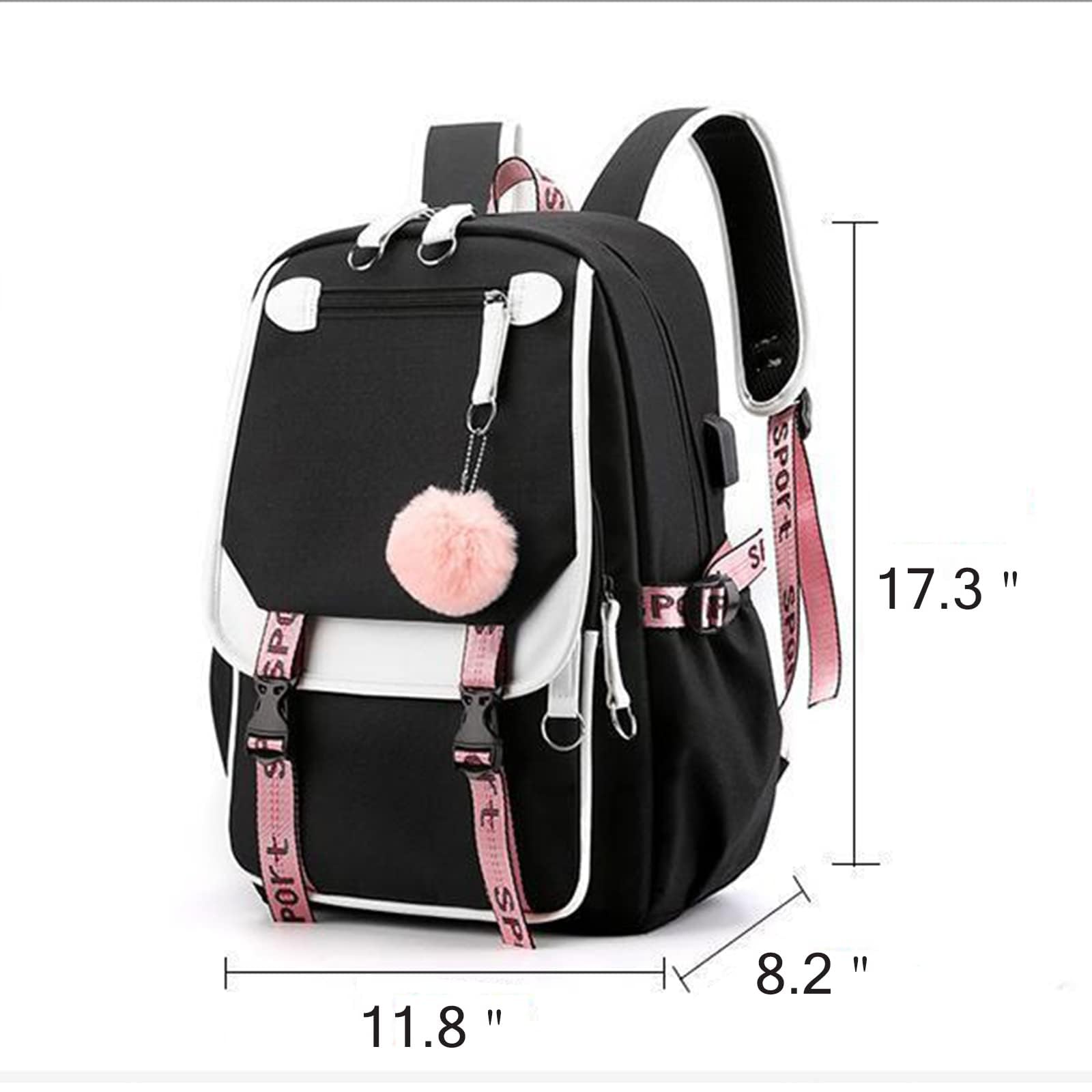 Anime 10D Print Backpack with USB Charging Port Travel Backpack Comic Fans