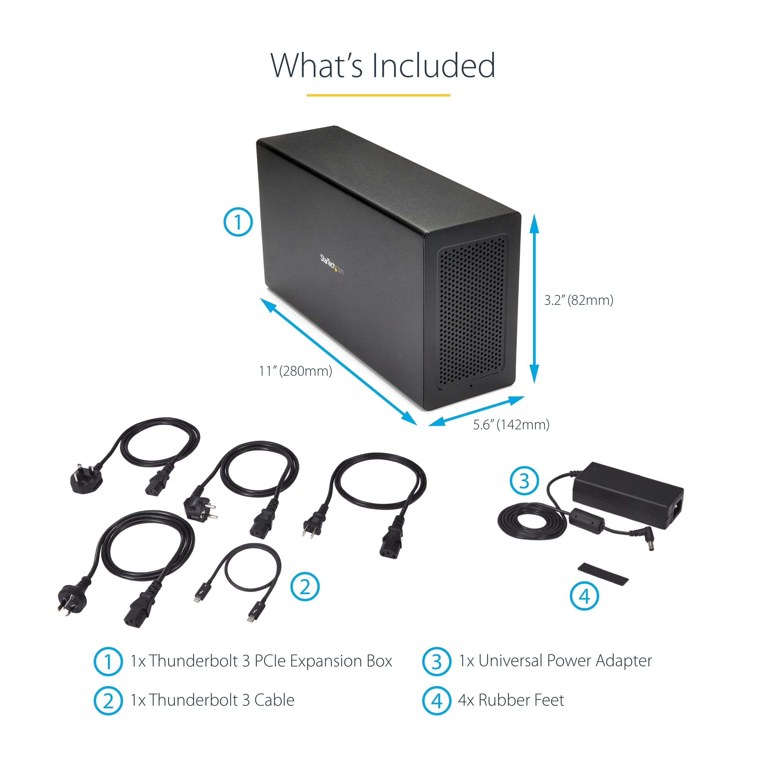 StarTech.com Thunderbolt 3 PCIe Expansion Chassis, External Enclosure With One PCI Express Slot for Laptops / Desktops, TAA