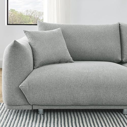 CEOTHA 90.5'' Modern Couch for Living Room Sofa,Solid Wood Frame and Stable Metal Legs, 2 Pillows, for Bedrooms Easy to Assemble Wooden Noise Free Platform Bed Suitable