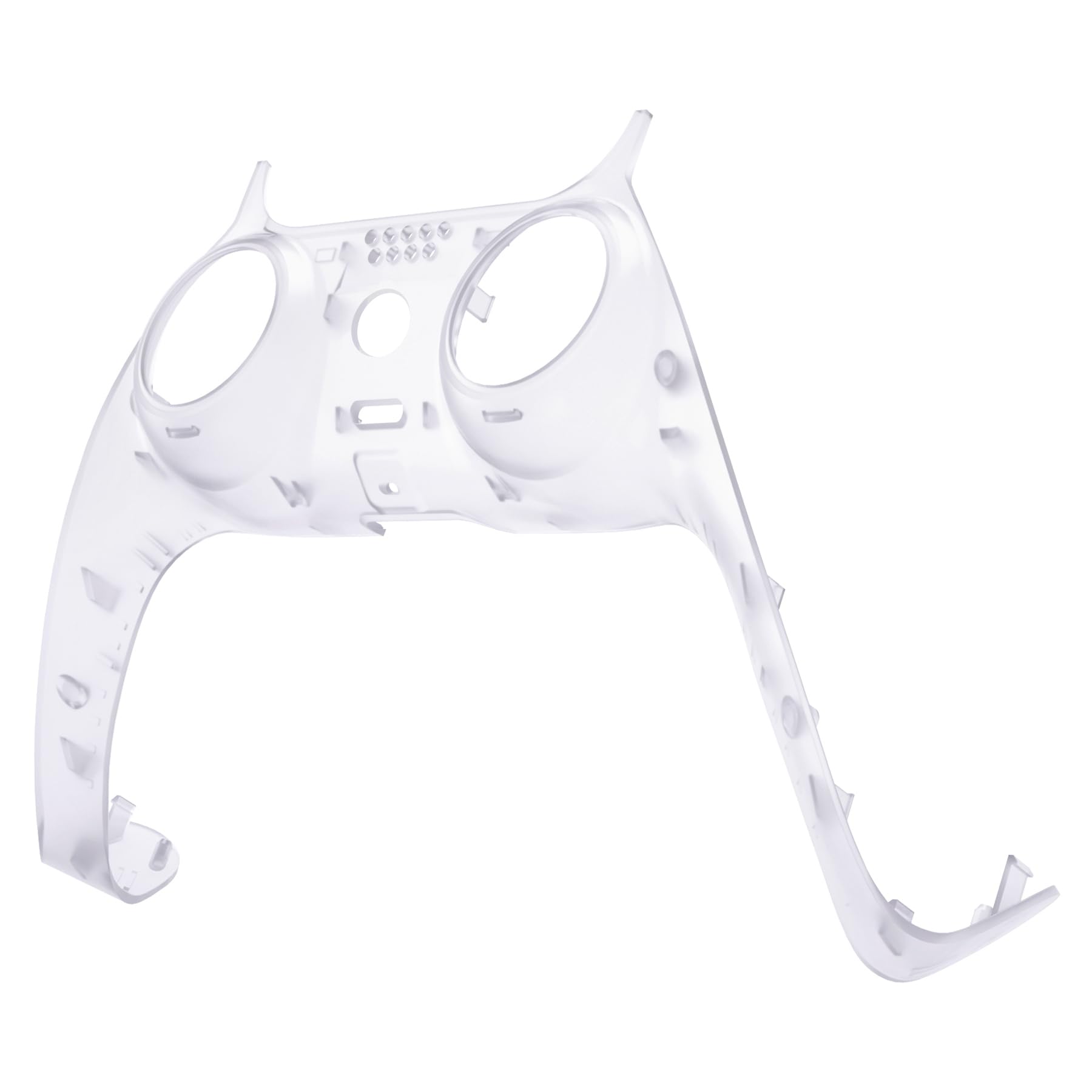 eXtremeRate Clear Decorative Trim Shell Compatible with p s 5 Controller, DIY Replacement Clip Shell, Custom Plates Cover Compatible with p s 5 Controller with Accent Rings