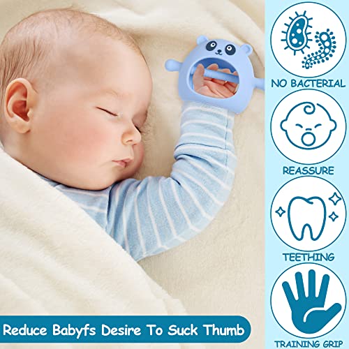 Mytium Teething Toys,3PCS Silicone Baby Teether Toy for 3+ Months Infants Baby Easy to Hold Mitten Teether for Baby Chew Toys and Sucking Needs