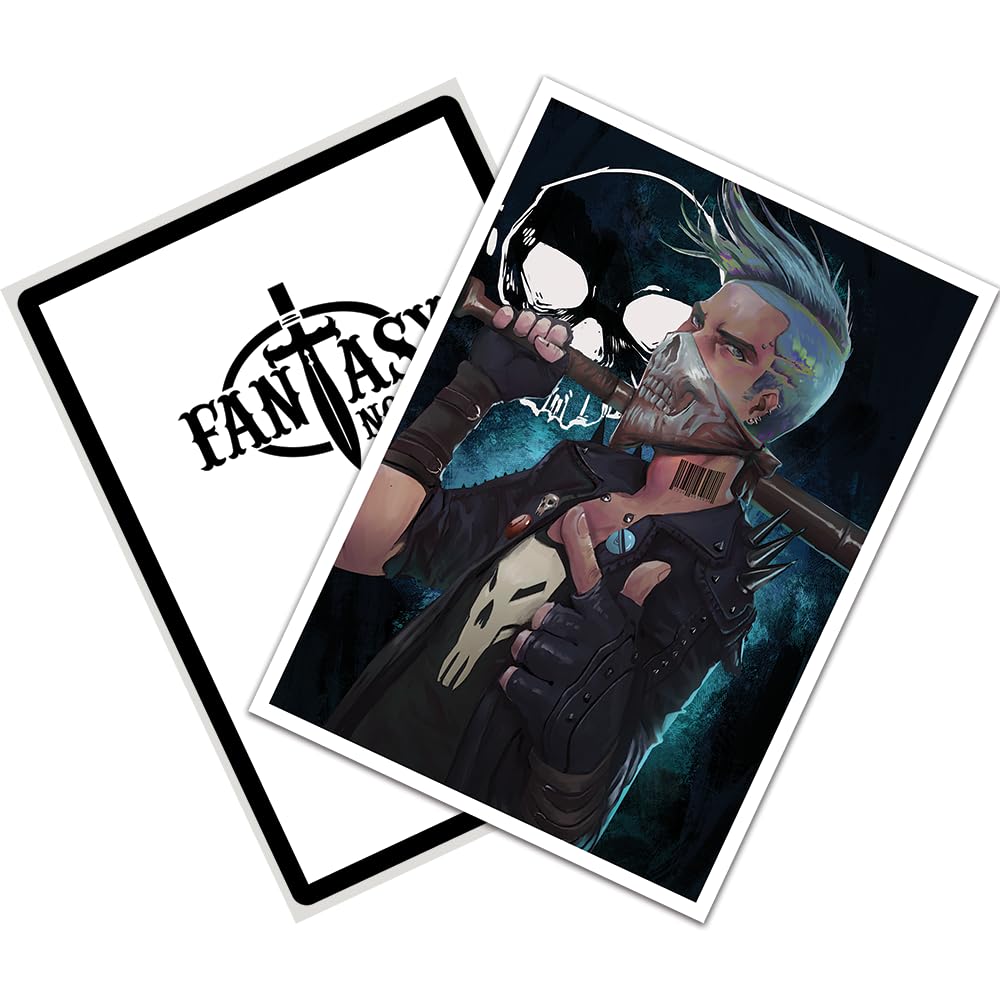 Fantasy North - Sid Wilde - Skull Gang Member - 100 Smooth Matte TCG Trading Card Sleeves - Fits Magic MTG Commander Pokemon and Other Card Games - Playing Card Sleeves