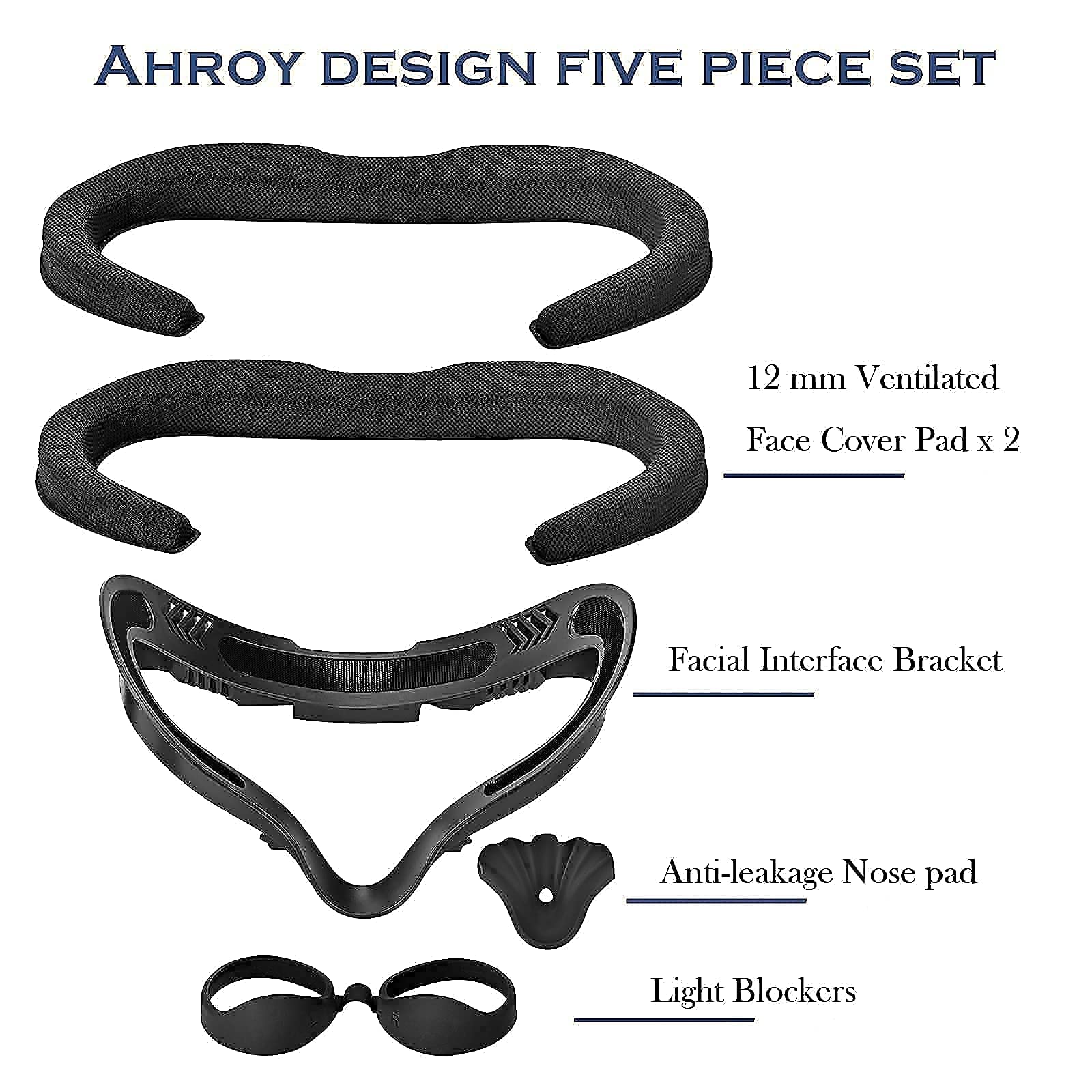Ahroy Elite Strap for Oculus Quest 2 and Face Cover 5-in-1 Set for Oculus Quest 2