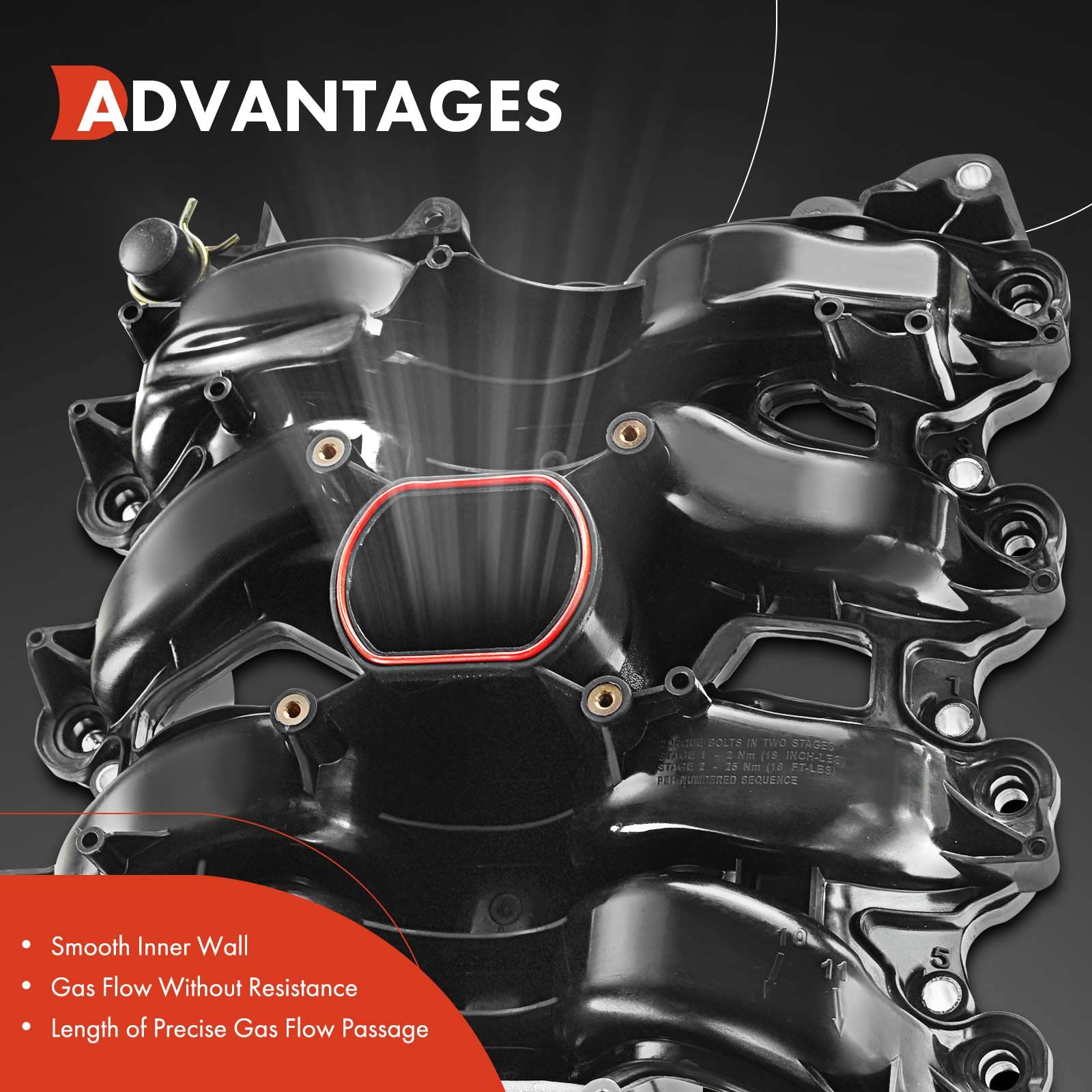 A-Premium Engine Intake Manifold Assembly with Thermostat & Gasket [SOHC, 8Cyl 4.6L] Compatible with Ford Explorer 2002-2005 & Mercury Mountaineer 2002-2005