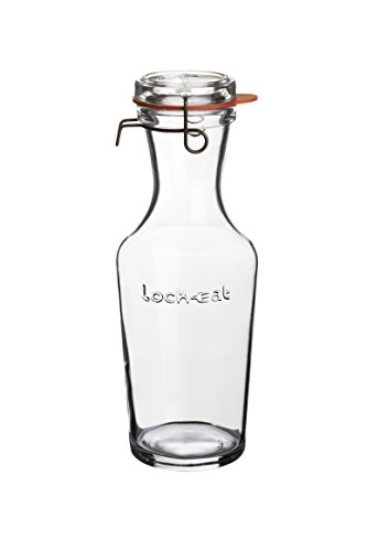 Luigi Bormioli Lock-Eat 3 Piece Jar Set 25.25 oz, 50.75 oz, 34 oz, Set of 3, Clear
