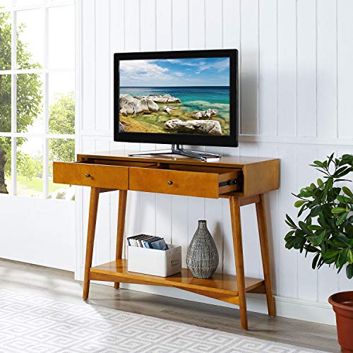 Crosley Furniture Landon Sofa Console Table with Drawers and Shelf for Hall, Entryway, or Living Room, Acorn