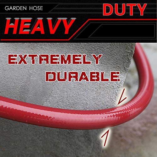 Solution4Patio Homes Garden Hose No Kink 3/4 in. x 25 ft. Red Water Hose, No Leaking, Heavy Duty, Brass Fittings 12 Year Warranty, No DOP, Environmental-Friendly