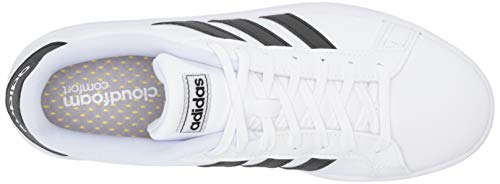adidas Women's Grand Court Shoe, White/Black/White, 8.5