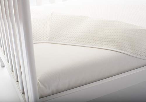 Lullaby Earth Breathe Safe Air Breathable Crib Mattress Pad, Removable Mattress Cover with Waterproof Layer for Baby and Toddler Beds, Standard Crib Size
