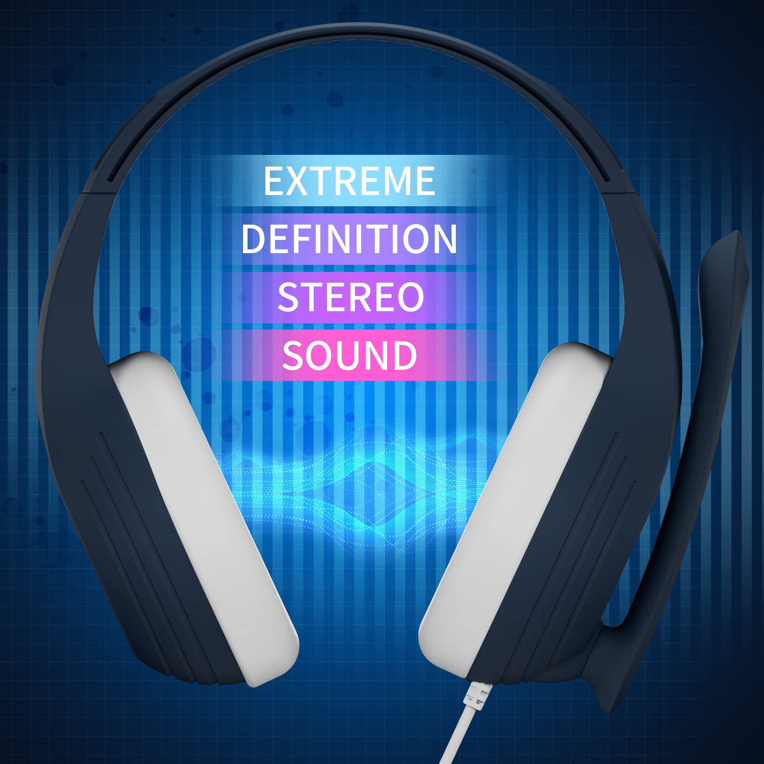 Anivia A9S Over-Ear Headphones Wired Stereo Gaming Headset with Mic Compatible with PC Computers PS4 Xbox One Laptop PSP Smartphones Tablets Mac iOS - Pacific Blue