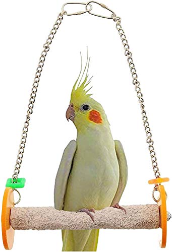 Sweet Feet and Beak Roll Swing and Perch Bird Toys - Keeps Nails and Beak in Top Condition - Handmade Pet Supplies - Safe and Non-Toxic Bird Cages Accessories - Parrot Toys (4.5" Orange XS)