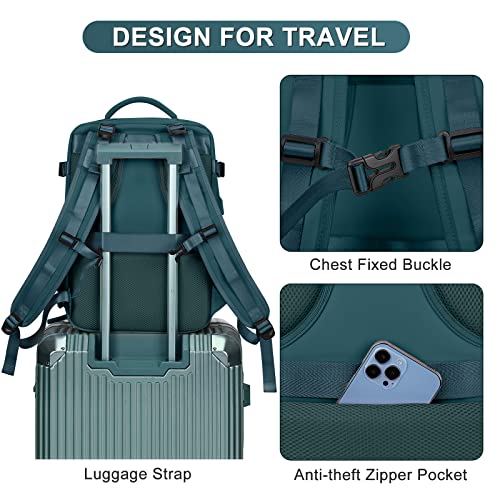 coofay Travel Backpack For Women Men Airline Approved Carry On Backpack Flight Approved Waterproof Sports Luggage Backpack Casual Daypack Small Hiking Backpack Peacock Blue