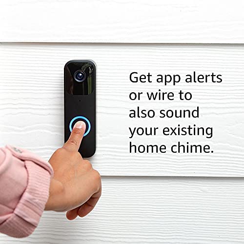 Certified Refurbished Blink Video Doorbell | Two-way audio, HD video, motion and chime app alerts and Alexa enabled — wired or wire-free (Black)