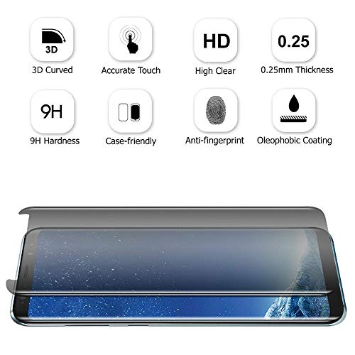 LYWHL 2 Pack for Samsung Galaxy S9 Plus Privacy Screen Protector, Anti-Spy 9H Hardness Tempered Glass Film for Galaxy S9 Plus / S9+ / S8 Plus / S8+ [Case Friendly] [Bubble Free]