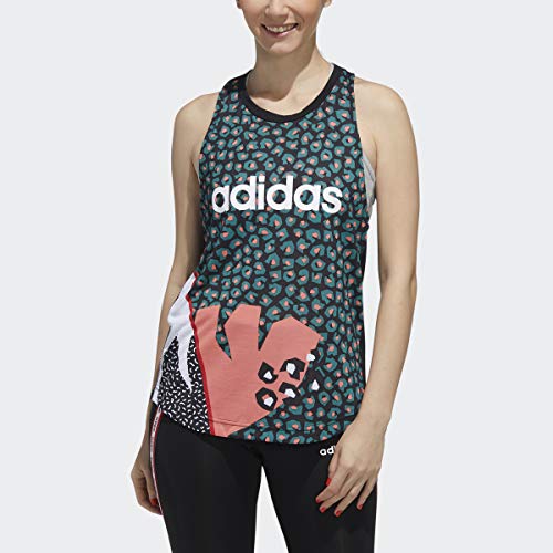 adidas Women's Farm Tank Black/Collegiate Green/White Medium