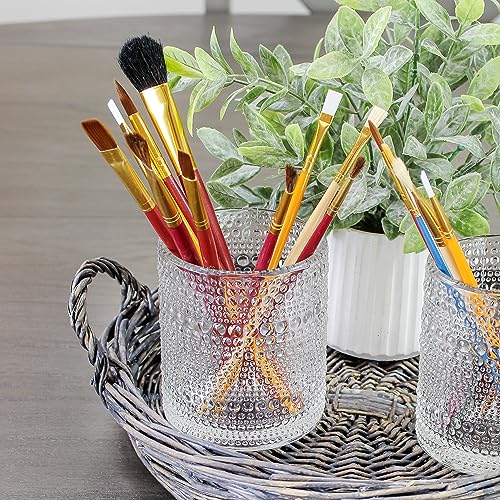 Darware Hobnail Drinking Glasses (12oz, 6pk, Clear); Old-Fashioned Beverage Glasses for Tabletop, and Bar Use and Candle Jars