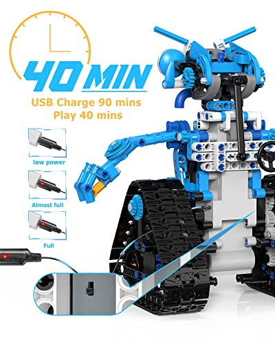 Henoda Robot Toys for 8-12 Year Old Boys Girls, Remote Control Science Programmable Building Block Kit with APP, Birthday Gifts for 8-16 Year Old Boys Girls