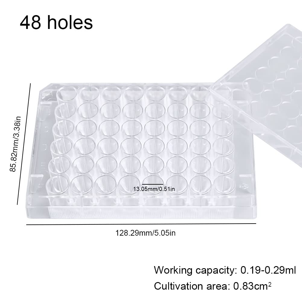 ADAMAS-BETA 48-Well Sterile Culture Plate, TC Treated Cell Culture Plates Tissue Culture Treated Plate, Individually Wrapped, Pack of 10