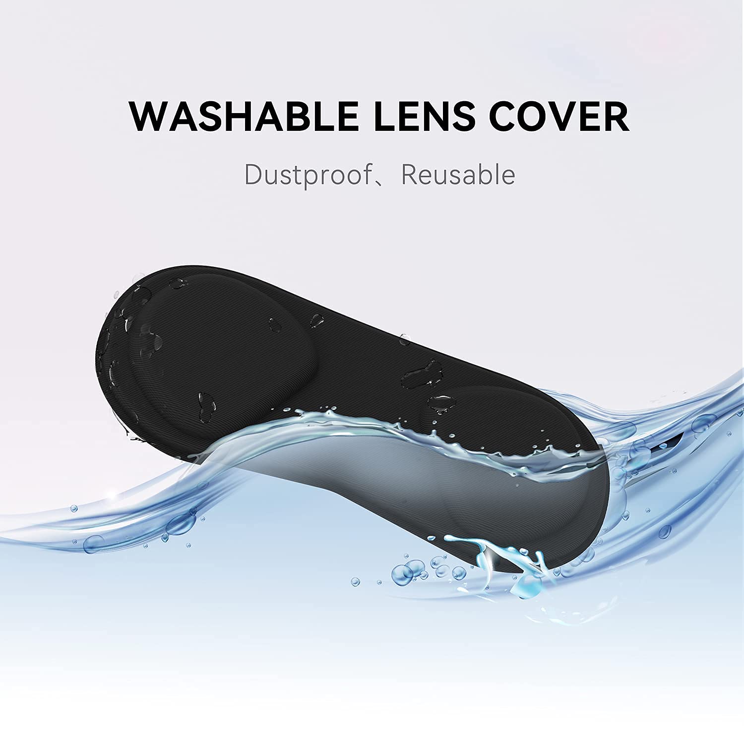 CNBEYOUNG VR Face Cover and Lens Cover Compatible with Quest 2, Sweatproof Silicone Face Pad Mask & Face Cushion for Quest 2 VR Headset, Washable Lightproof Anti-Leakage (Black)