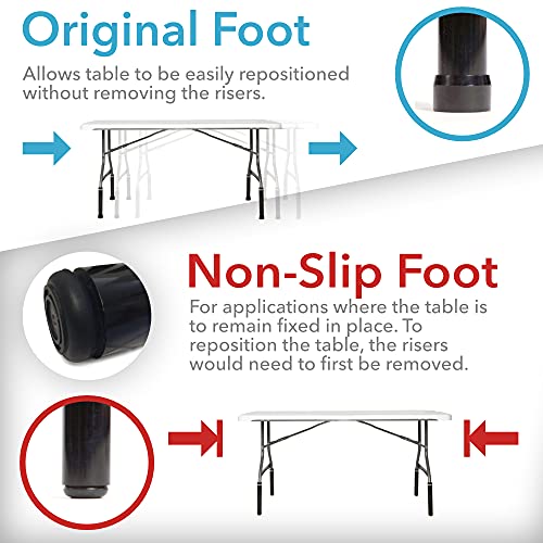 Lift Your Table® Folding Table Risers, Made in The USA, Standing Desk Kit, Easy-to-Use Bent Leg Folding Table Extensions, Raises Folding Tables 14” Inches. Durable, Sturdy. Set of 4, Black