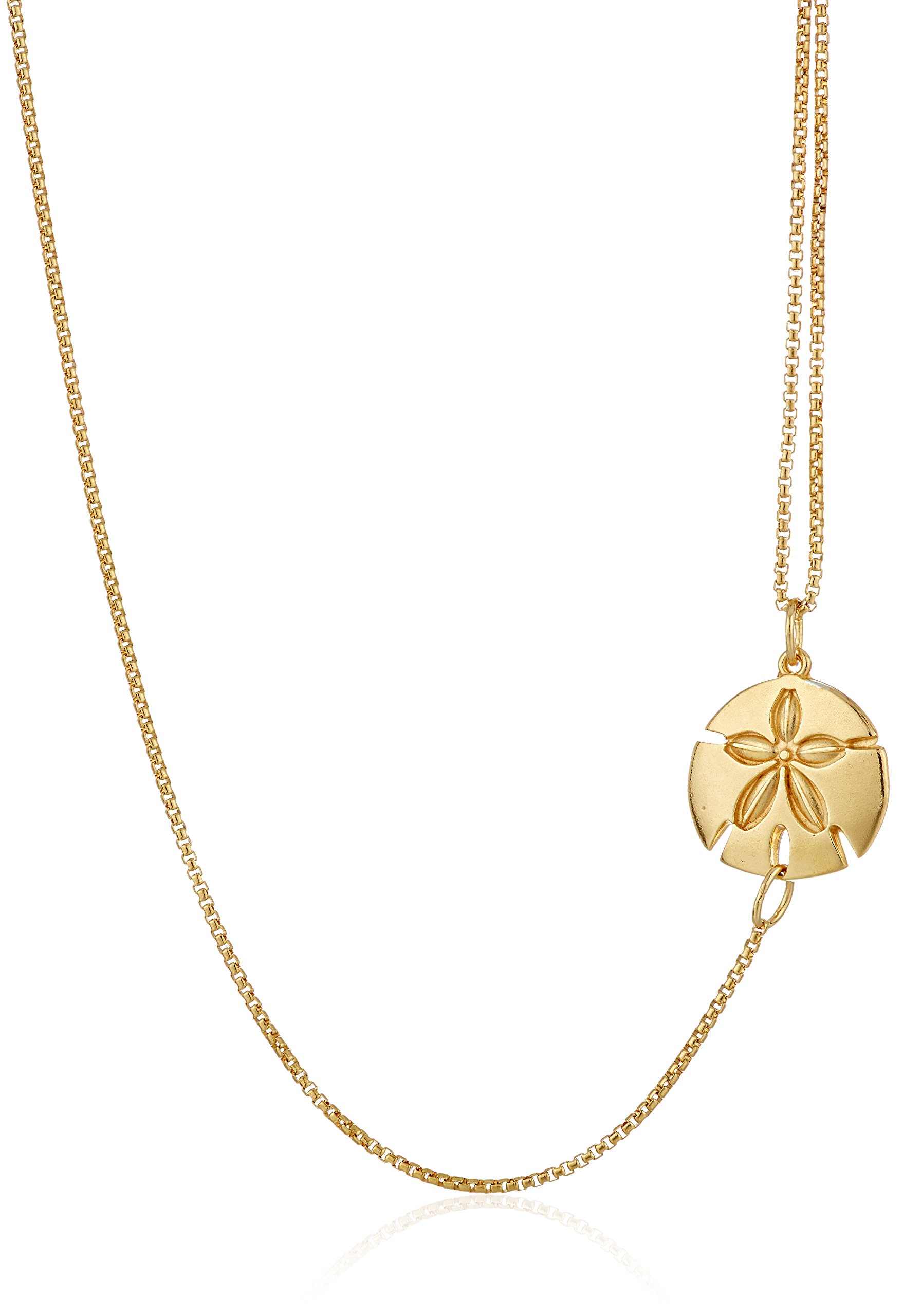Alex and Ani Pull Chain Necklace Sand Dollar 14k Gold Plated Chain Necklace, 32"