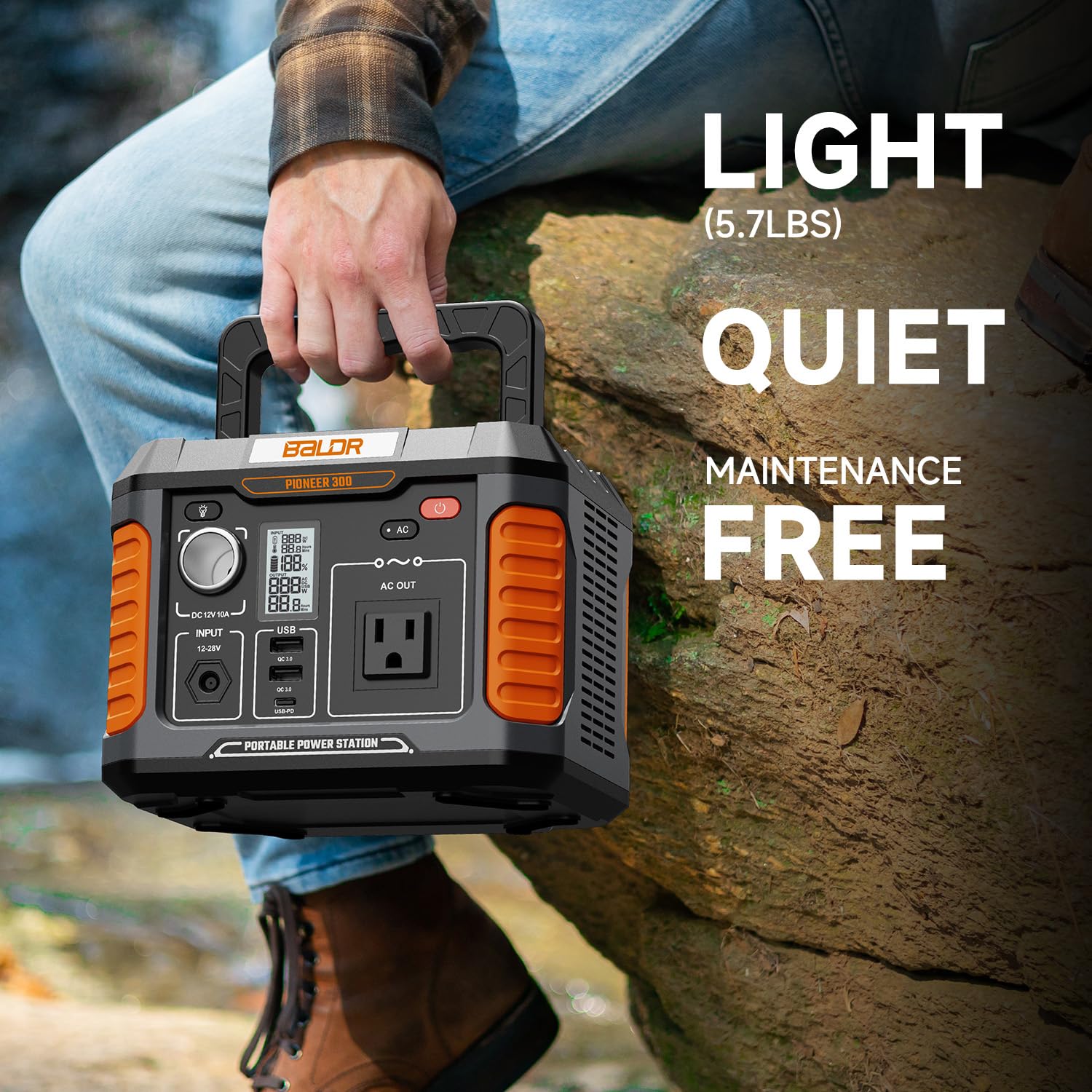 BALDR Portable Power Station 1000w, 933wh Solar Generator (Solar Panel Optional) for Home Use, Solar Mobile Lithium Battery Pack for Outdoor Adventure Rv/Van Camping High-Power Appliances Emergency