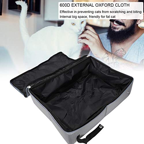 Restokki Folding Cat Waterproof Folding Cat Litter Box Portable Home Outdoor Camping Toilet with Cover Easy Clean Soft Pet Accessories(Gray)