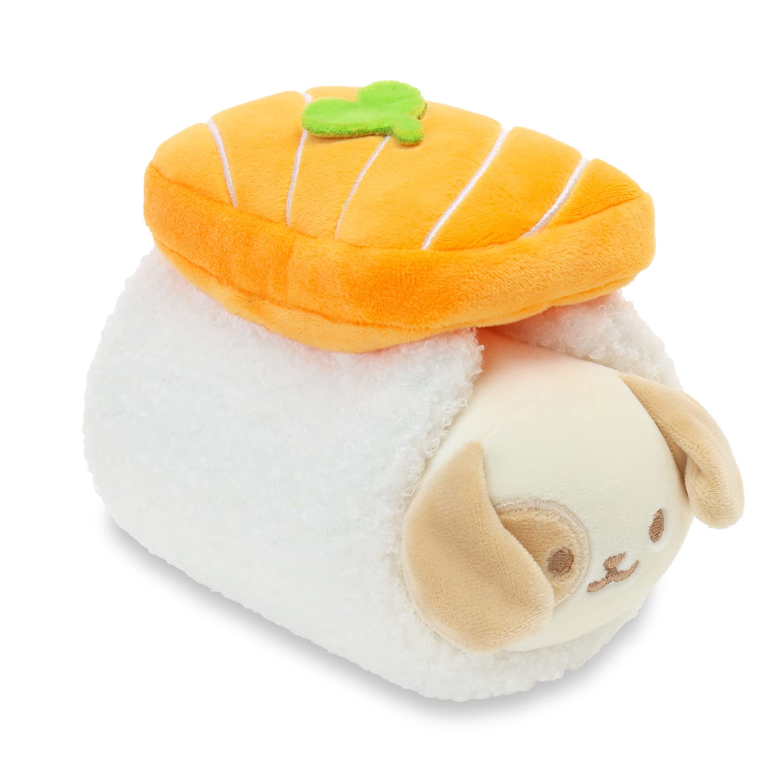 Anirollz Stuffed Animal Plush Toy โ Small Sushi Food Theme Outfitz Plush Doll | Soft, Squishy, Warm, Cute, Comfort, Safe | Birthday Gift Pillow with Puppy Dog in Salmon Sushi 6" Puppiroll