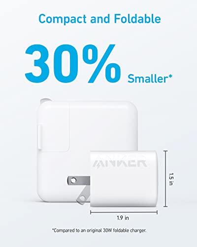Anker 2-Pack 30W USB-C Foldable Fast Charger for iPhone, Samsung, MacBook Air, iPad Pro, Pixelbook, and More (Cables Not Included)