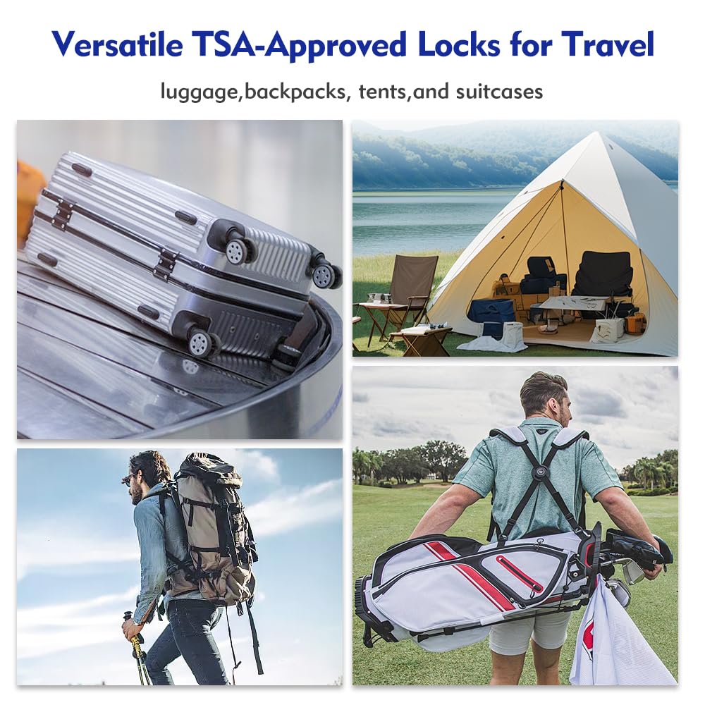 SURE LOCK TSA Compatible Travel Luggage Locks, Inspection Indicator, Easy Read Dials TSA Approved with Zinc Alloy
